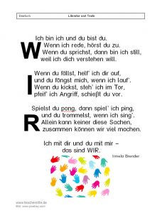Ich bin ich und du bist du – Teacher's Life